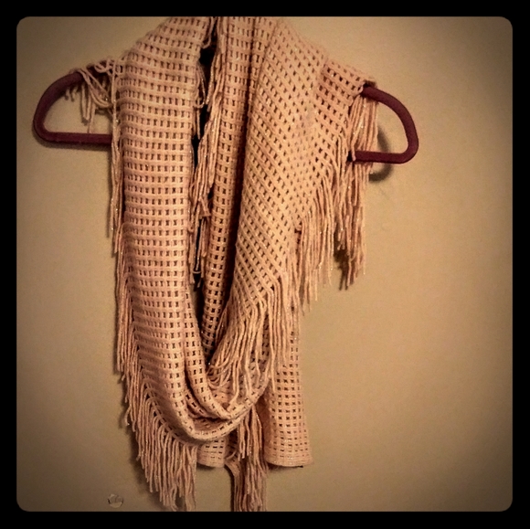 Accessories | Gorgeous Vintage Sparkled Pink Plush Frayed Scarf | Poshmark